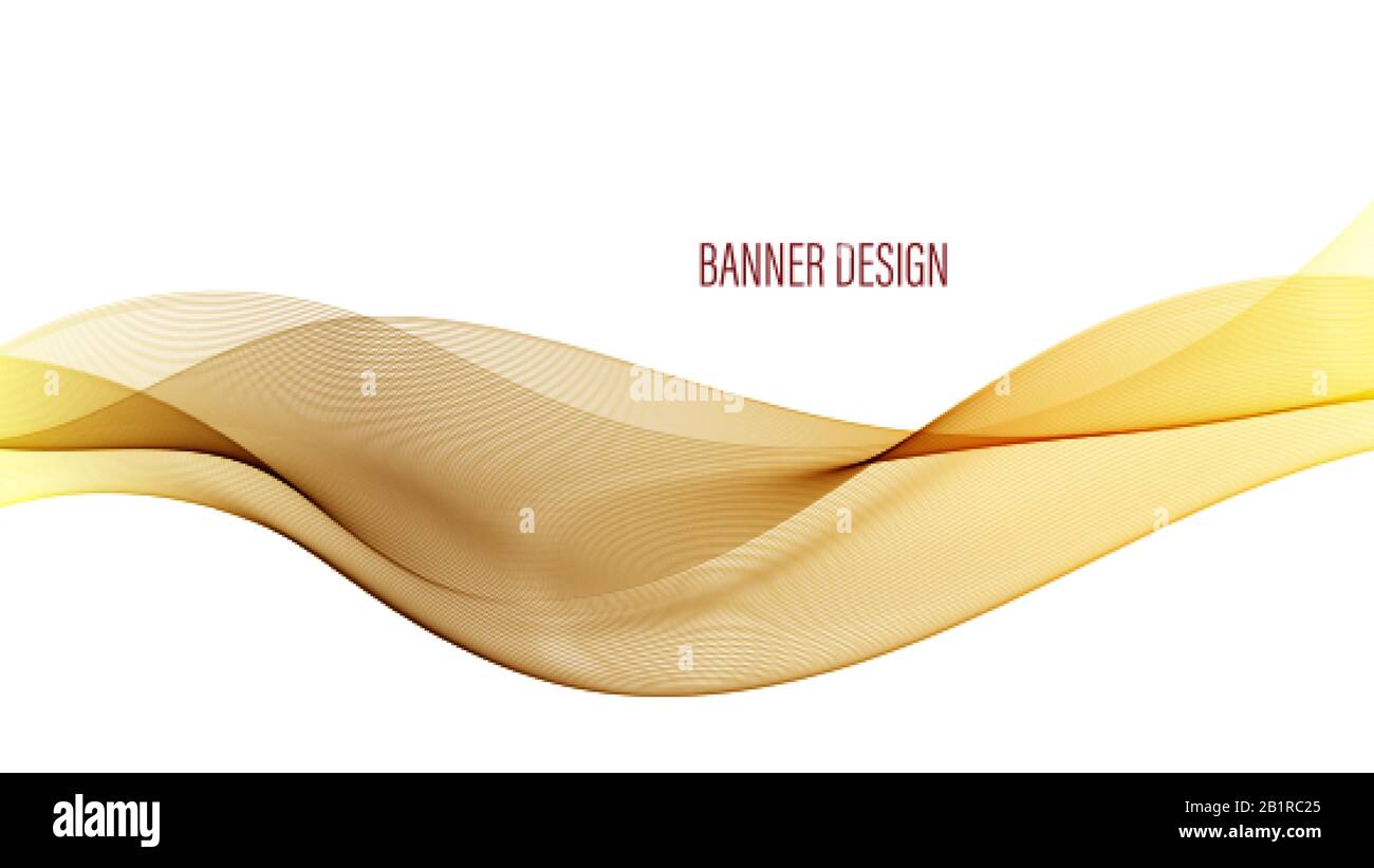 Vector beautiful gold wave satin. Template brochure design Stock Vector ...