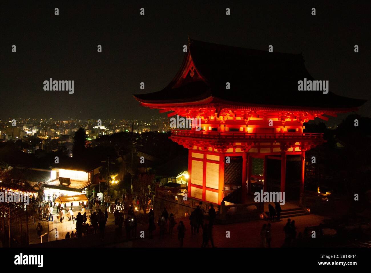 Shinto Temple illuminated at night, Kyoto, Japan Stock Photo - Alamy
