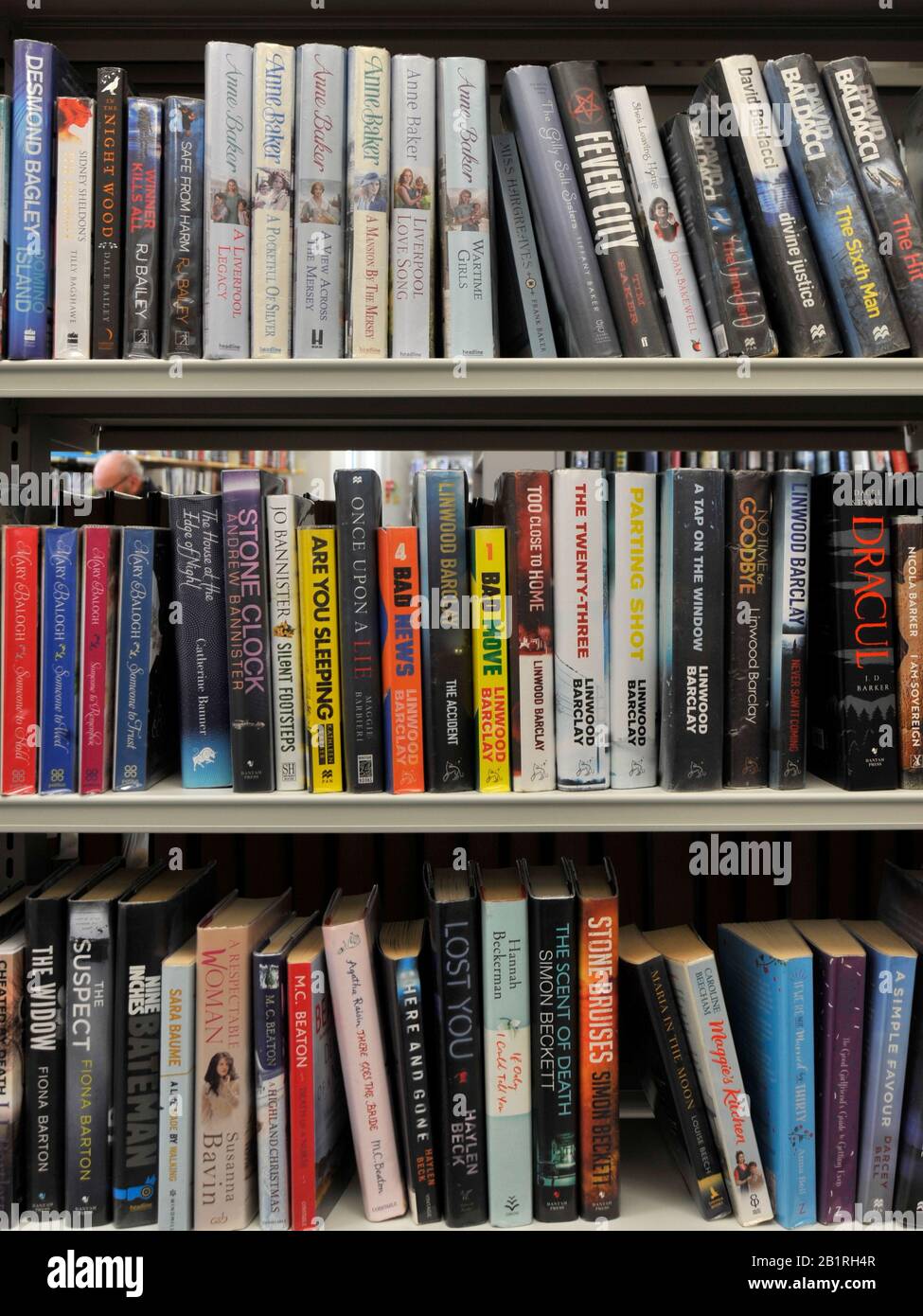Bookshelf at Saltcoats library, North Ayrshire, Scotland Stock Photo ...