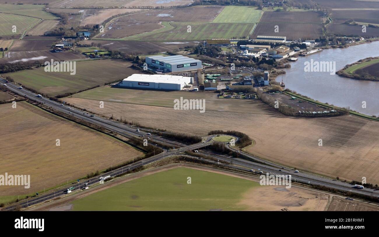 aerial view of Howden Dyke near Goole, East Yorkshire Stock Photo - Alamy