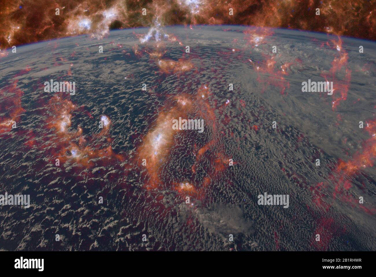 Colors of Earth. Our planet from orbit. Cosmic landscape. Elements of ...