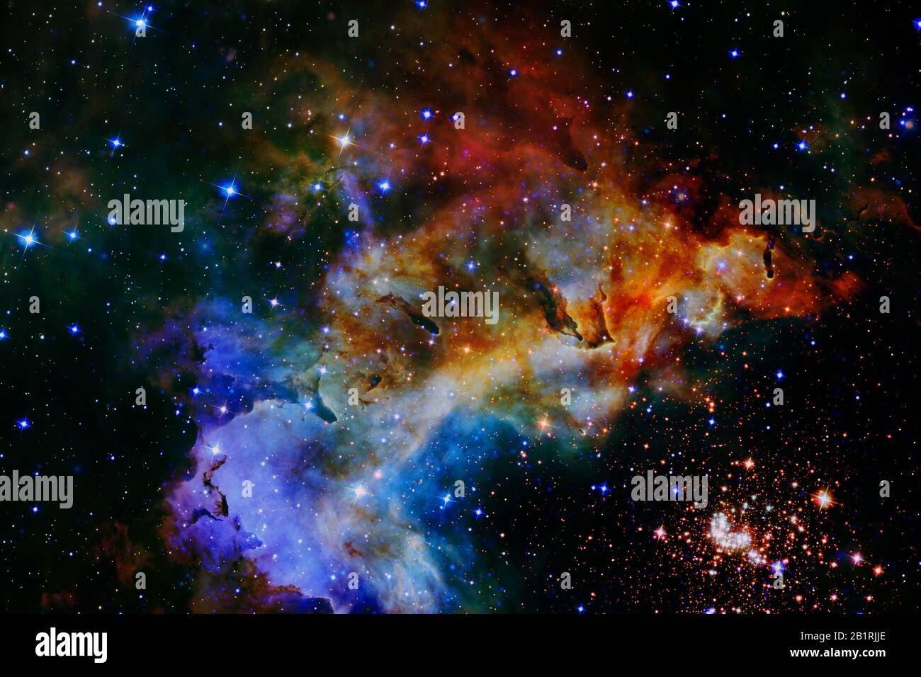 Cluster of stars in deep space. Milky way galaxy. Elements of this ...
