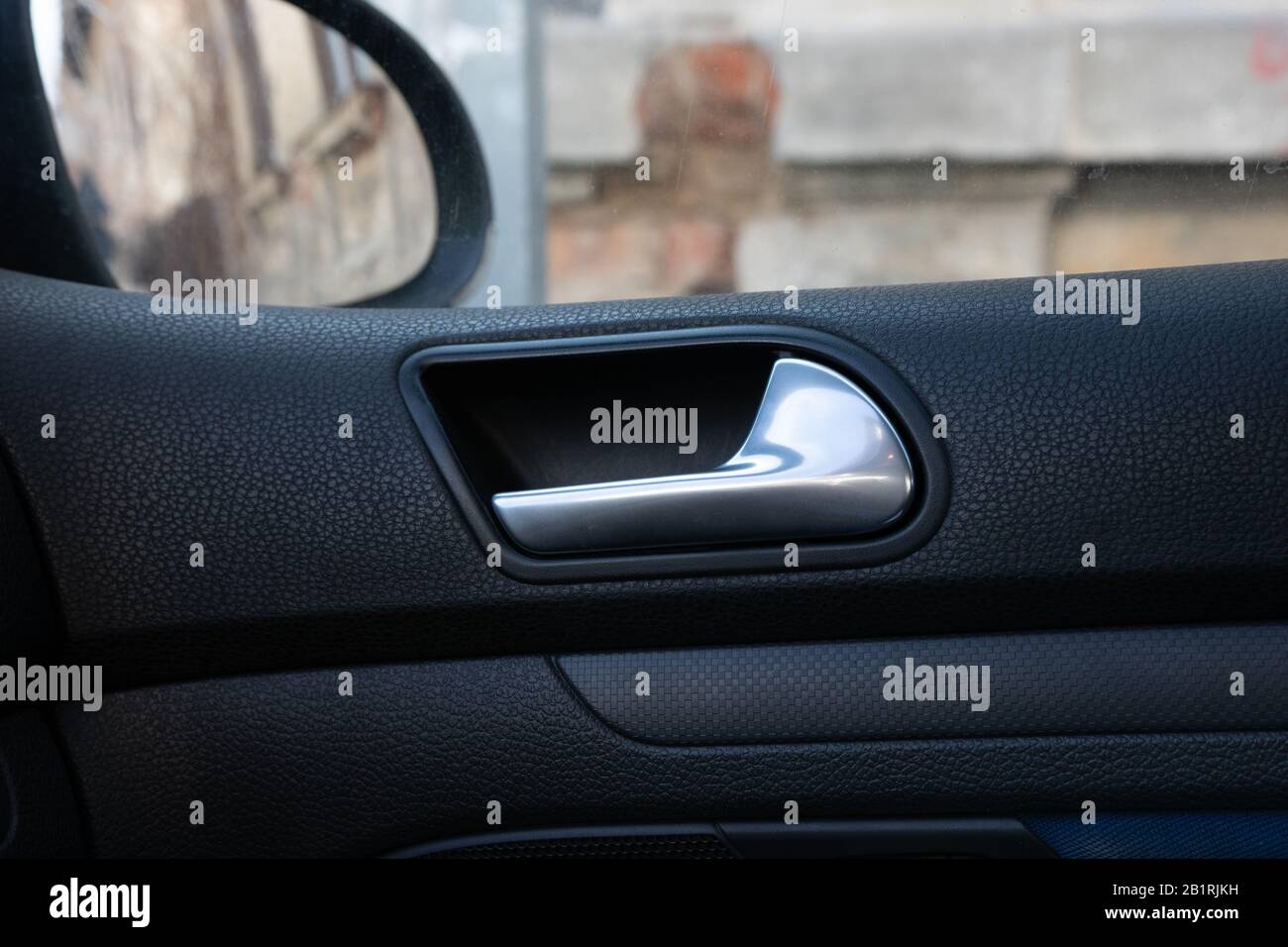 Close up photo inside a car, door handle isolated Stock Photo - Alamy