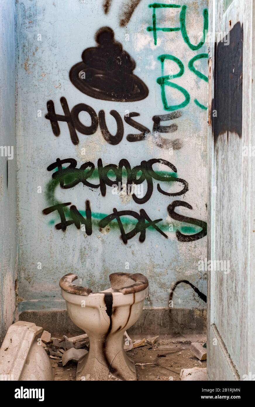 Graffiti art, factory graffiti art, spray can art, urban art Stock ...