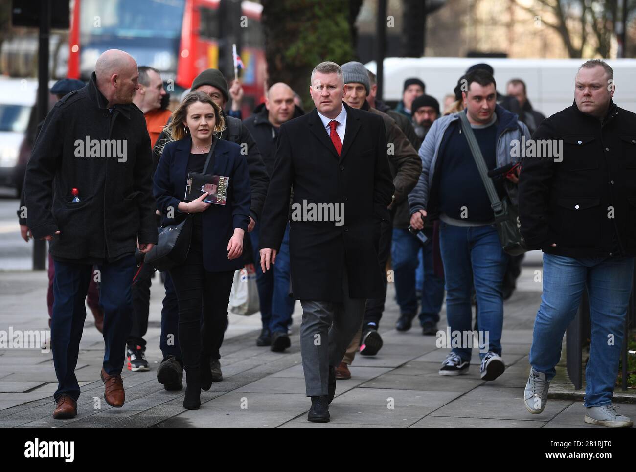 Britain First leader Paul Golding (centre) arriving at Westminster ...