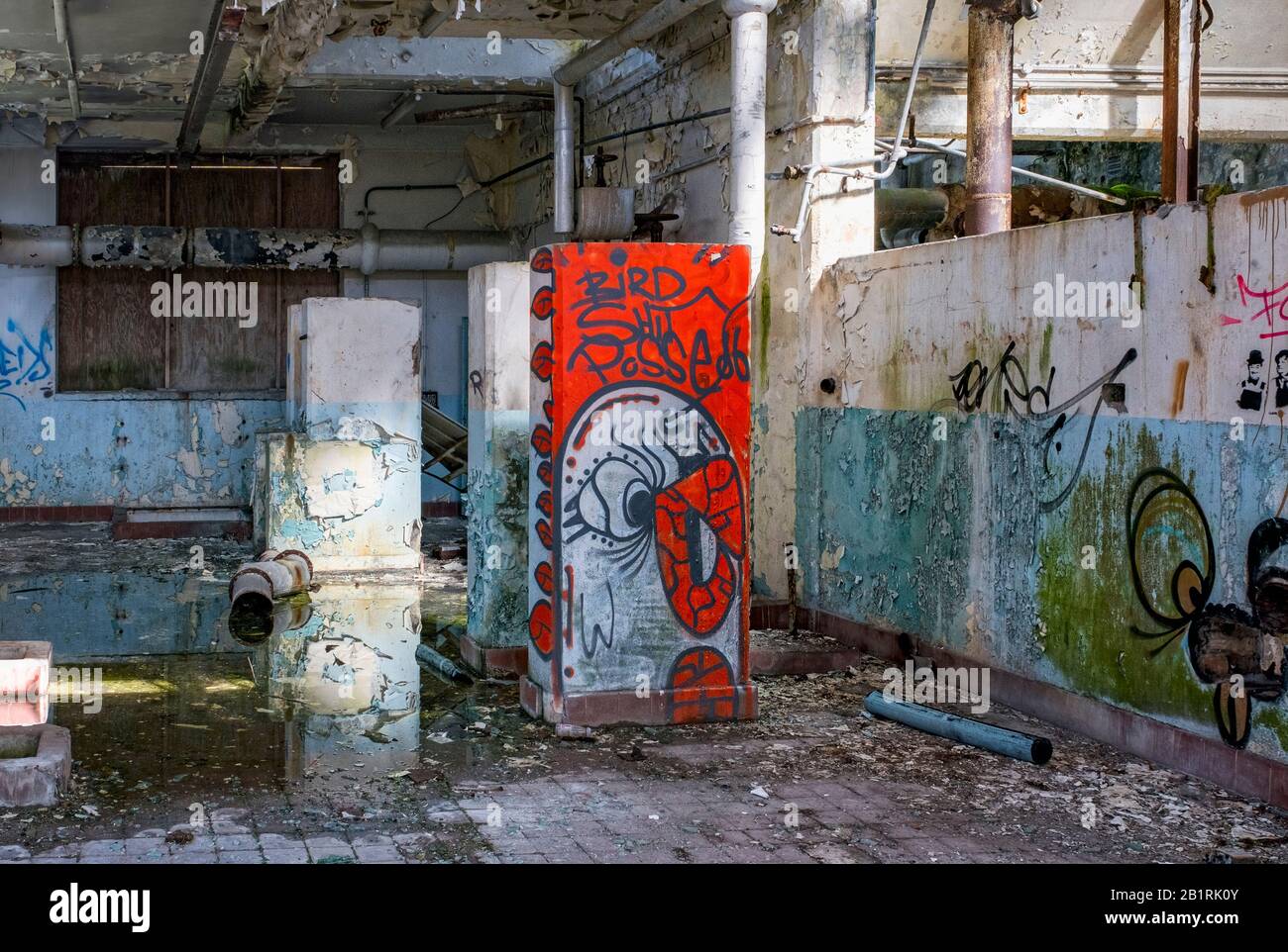 Graffiti art, factory graffiti art, spray can art, urban art Stock ...