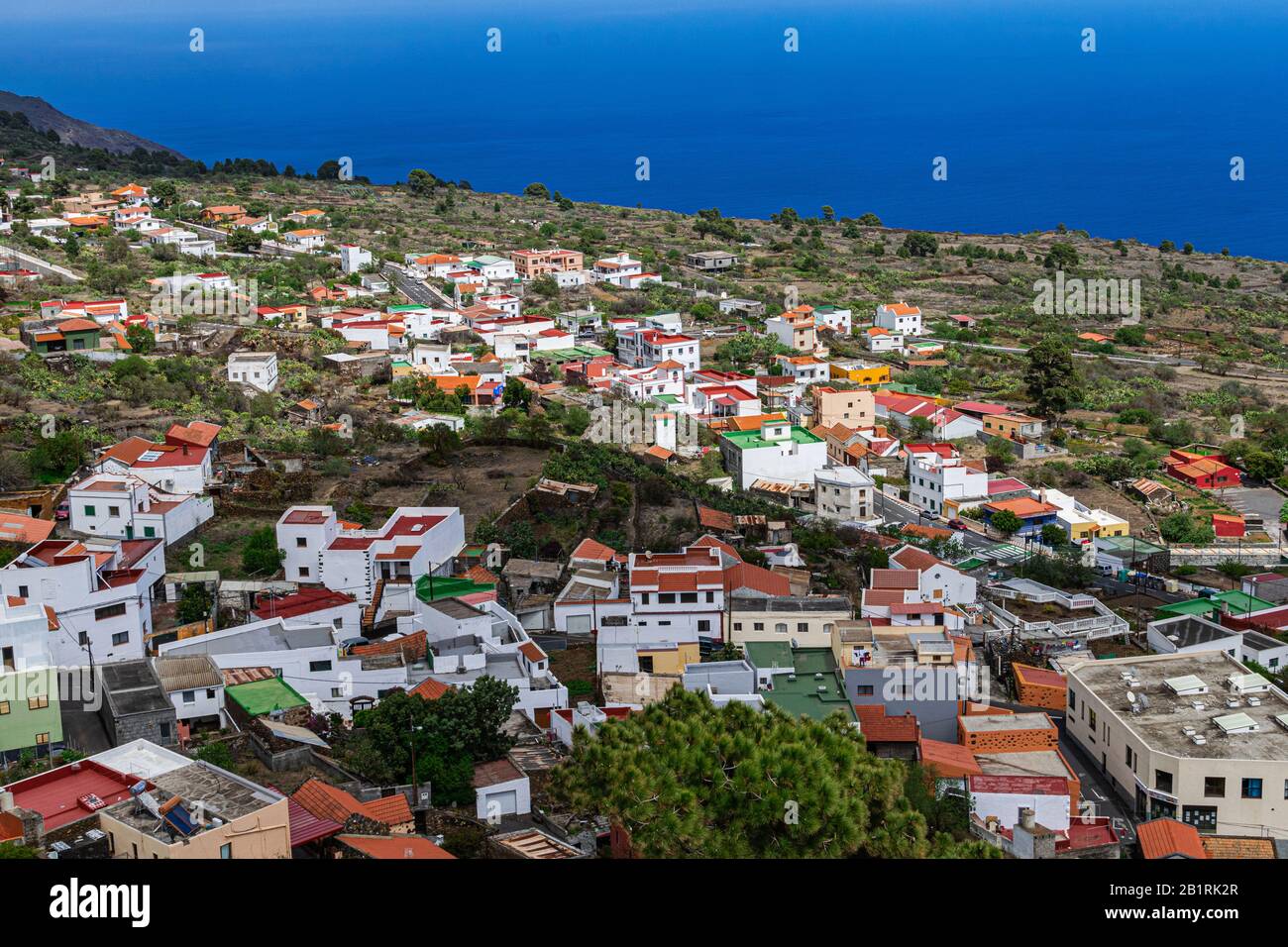 El Pinar, El Hierro/Spain; April 5 2019: El Pinar aerial cityscape ...