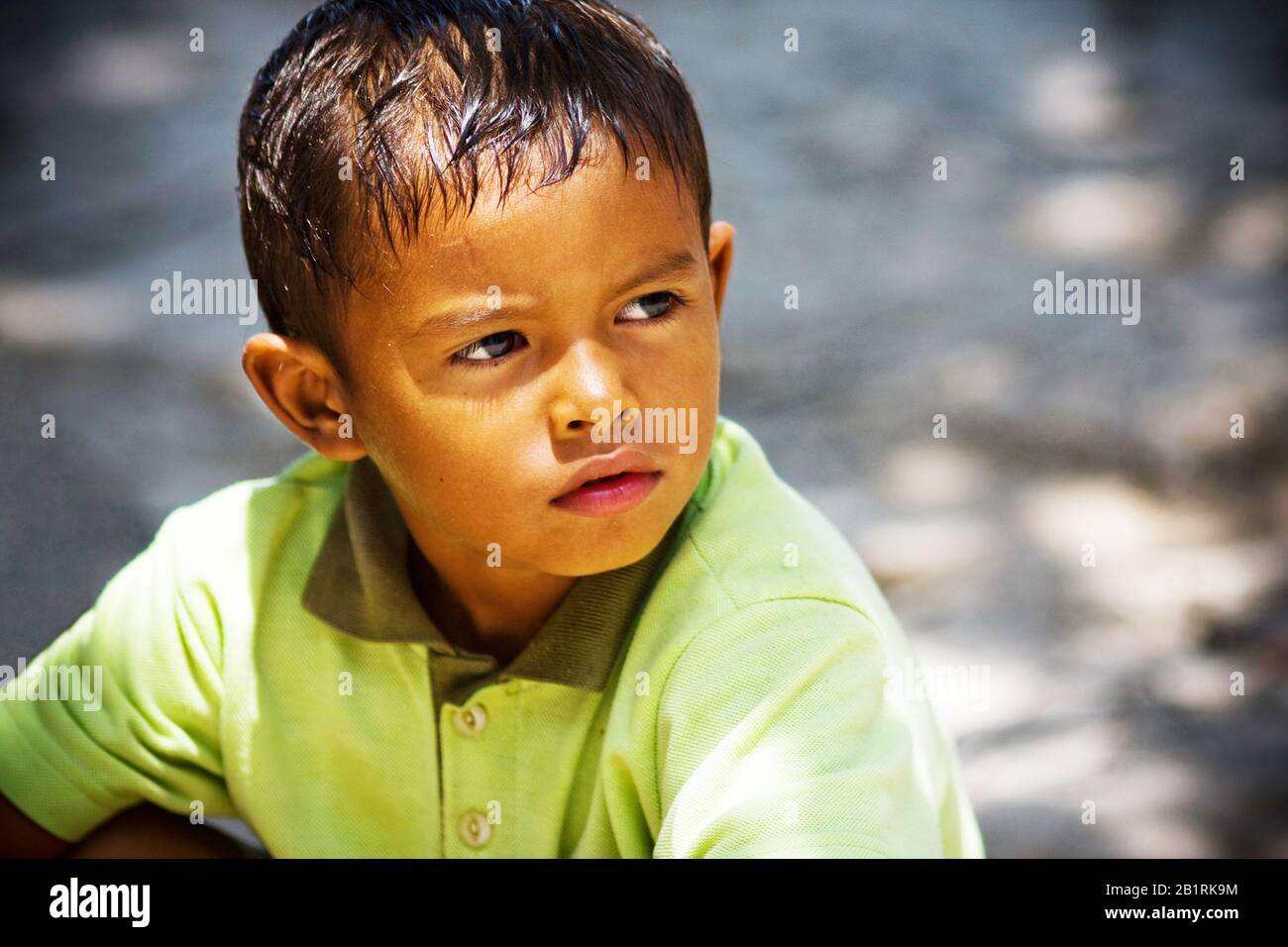 Seating boy, Terra Preta Community, Negro River, Iranduba, Amazonas ...