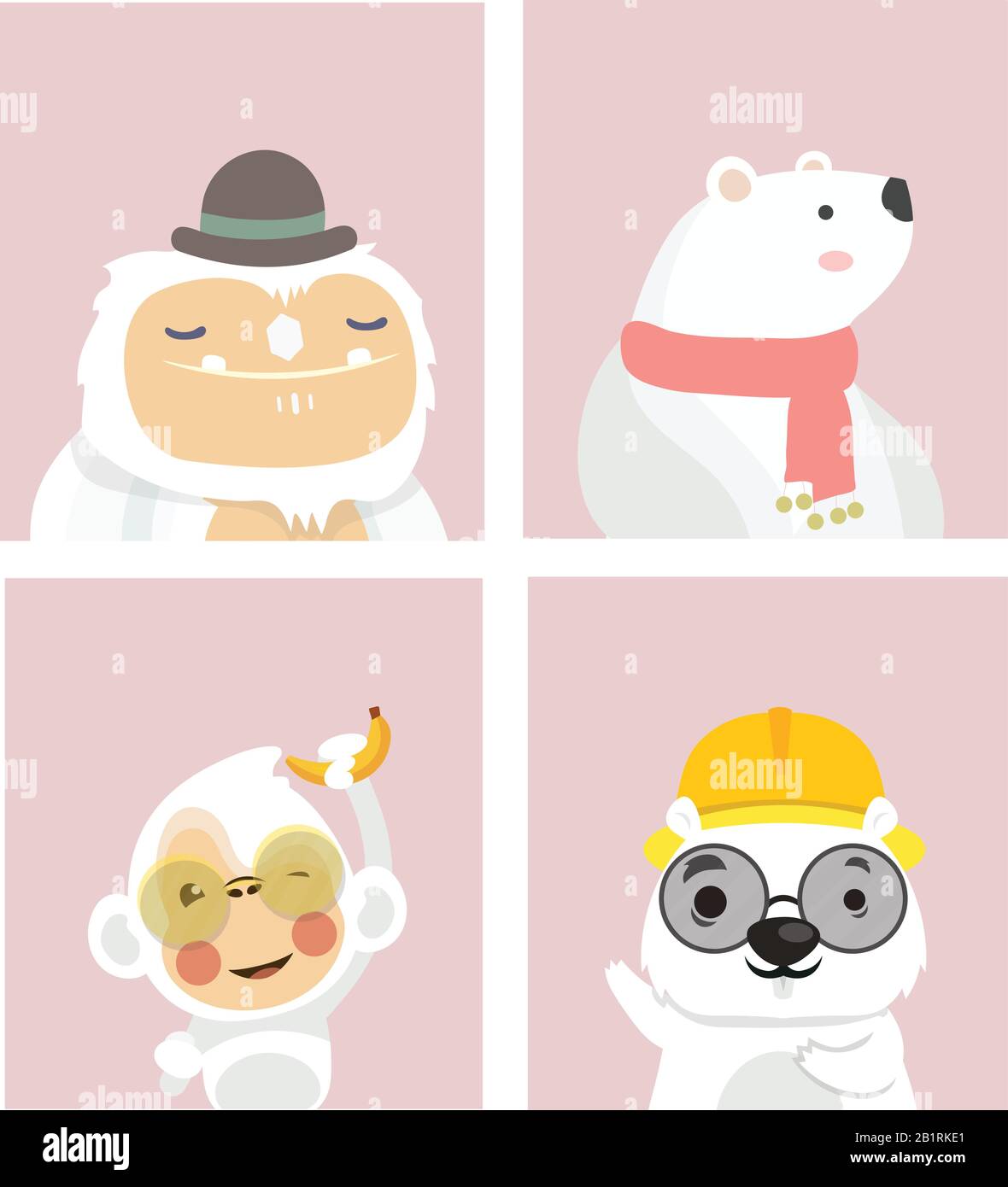 Cute posters with animals in cartoon style Stock Vector Image & Art - Alamy