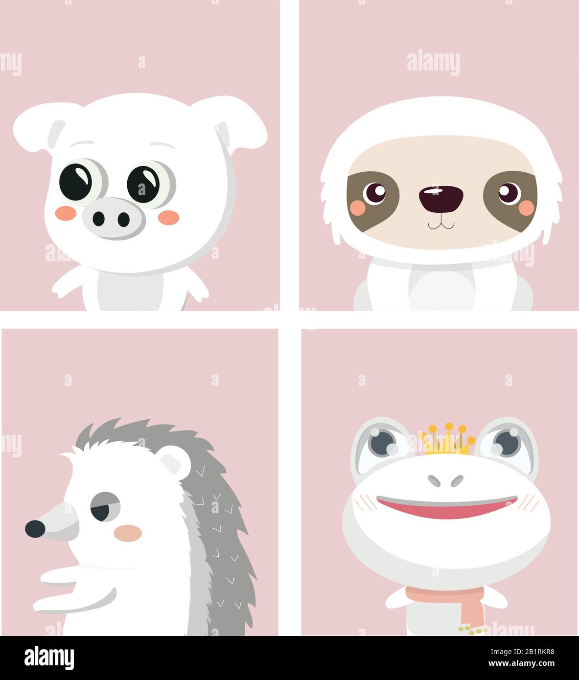 Cute posters with animals in cartoon style Stock Vector Image & Art - Alamy
