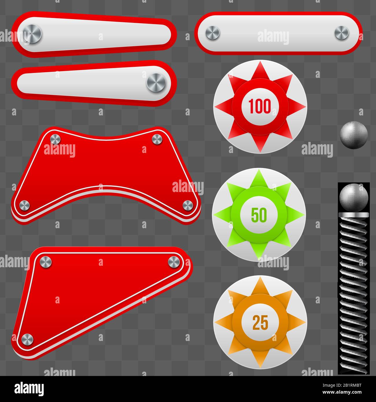 Pinball Elements vector set Stock Vector Image & Art - Alamy