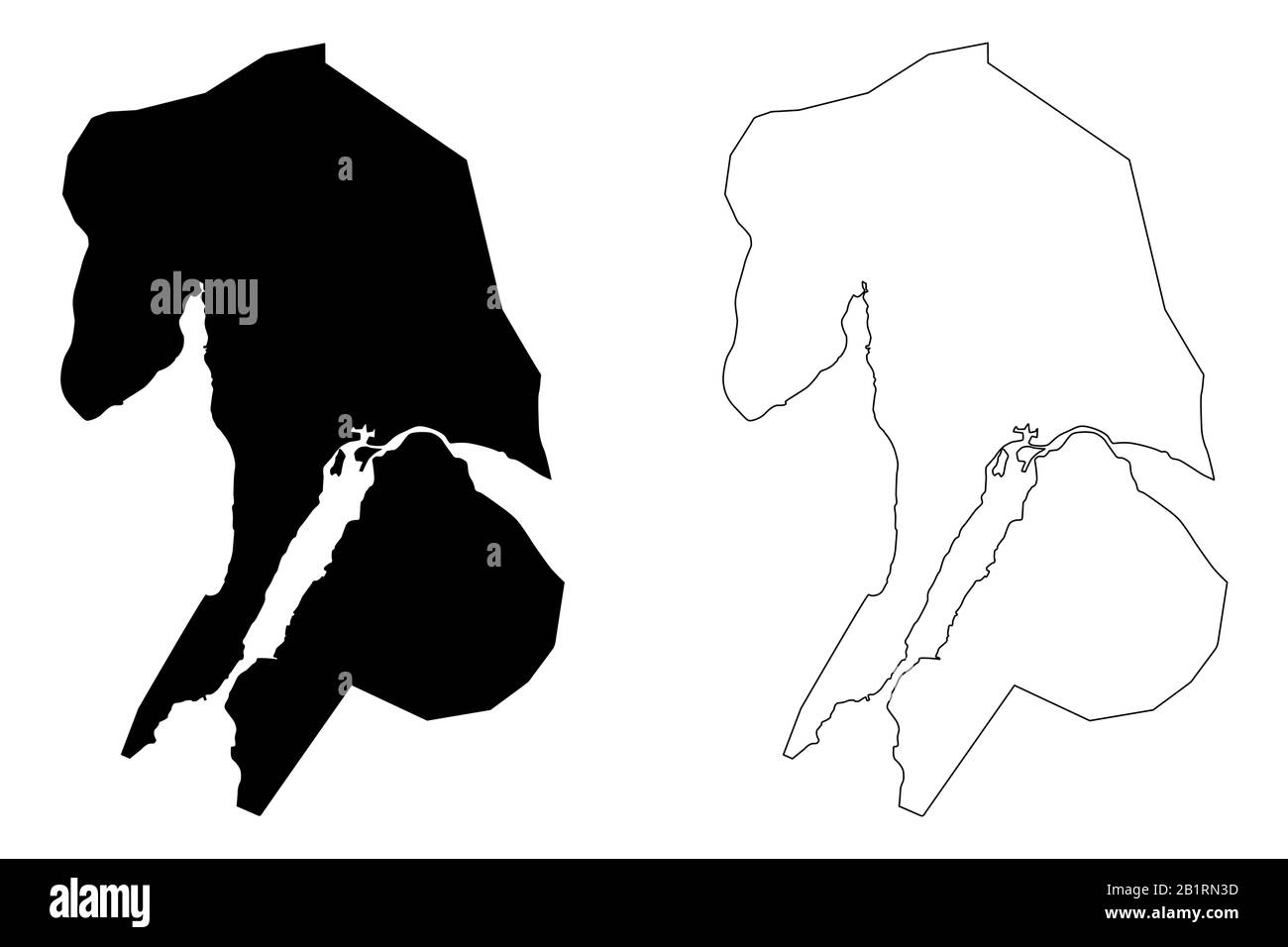 Port Vila City (Republic of Vanuatu) map vector illustration, scribble ...