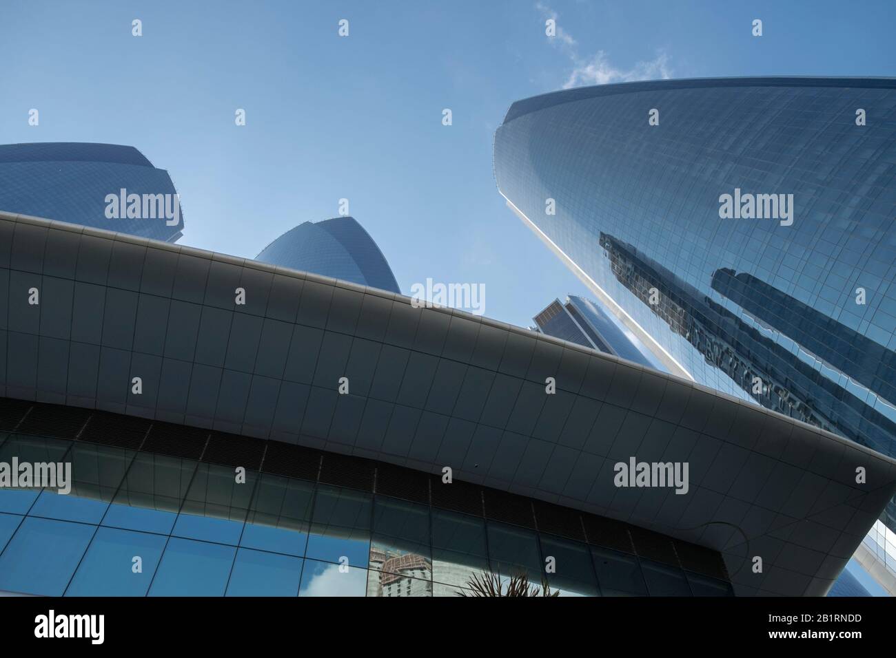 Facades of the Etihad Towers complex, Al Khubeira, Abu Dhabi, UAE Stock ...