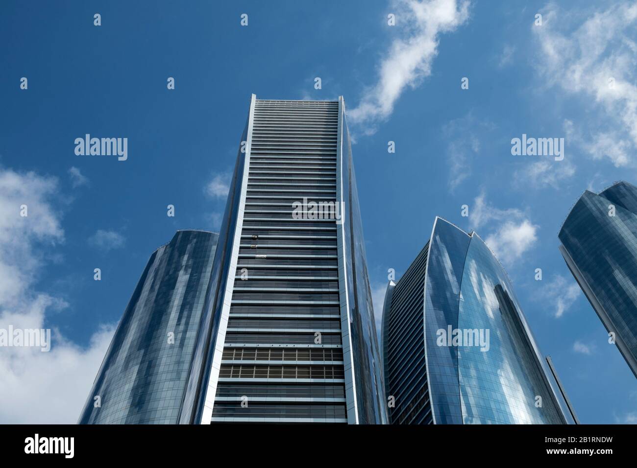 Facades of the Etihad Towers complex, Al Khubeira, Abu Dhabi, UAE Stock ...