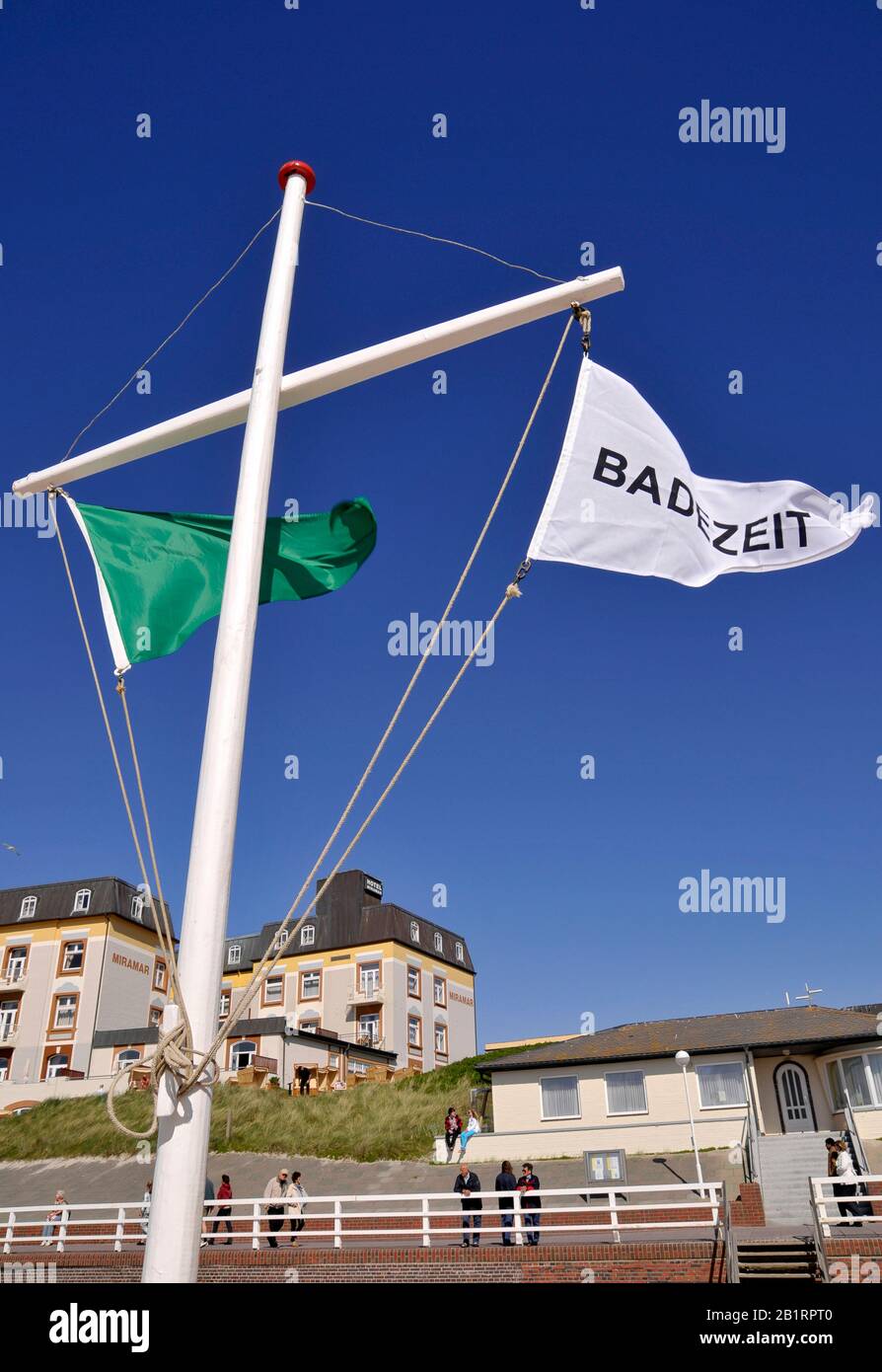 BADEZEIT flag, Westerland, Sylt, North Frisian Island, Schleswig ...