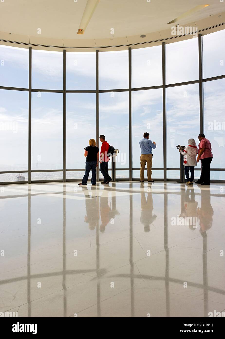 From the observation deck floor of the burj khalifa hi-res stock ...
