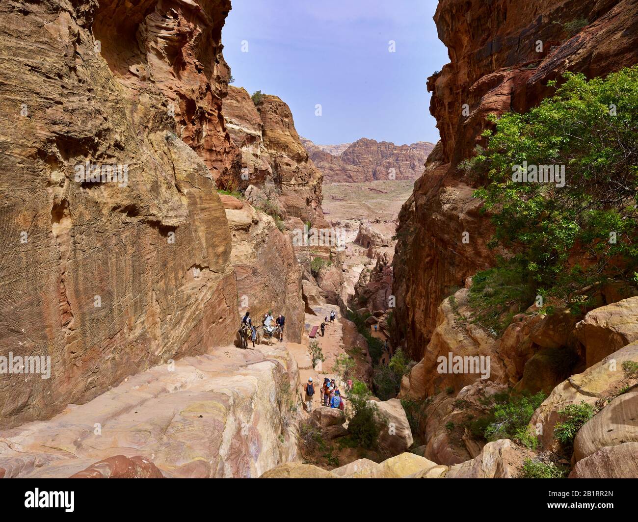 Descent from the High Offering Place in the rock city of Petra, Jordan ...