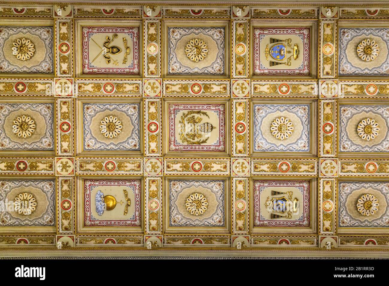 Magnificent interior ceiling view of the Holy Spirit Cathedral, also ...