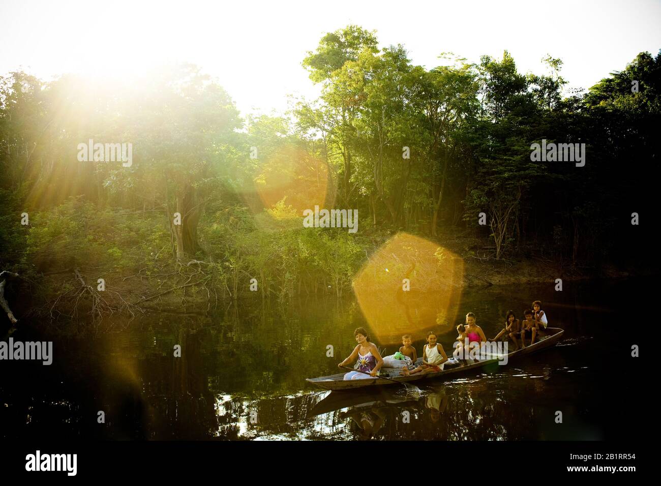 People Navigating, Abacaba Community, Negro River, Novo Airão, Amazonas ...