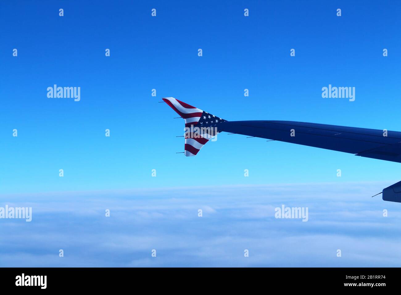 Stars and stripes on a plane wing Stock Photo - Alamy