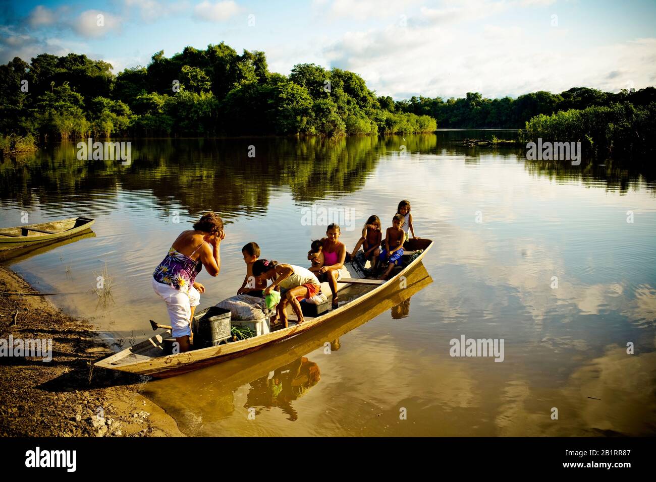 People Navigating, Abacaba Community, Negro River, Novo Airão, Amazonas ...