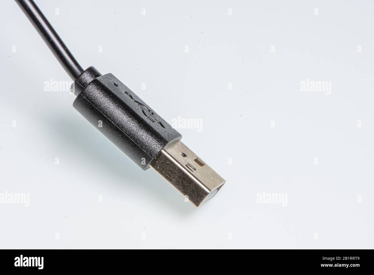 detail of a standard black usb connector on a white background Stock ...