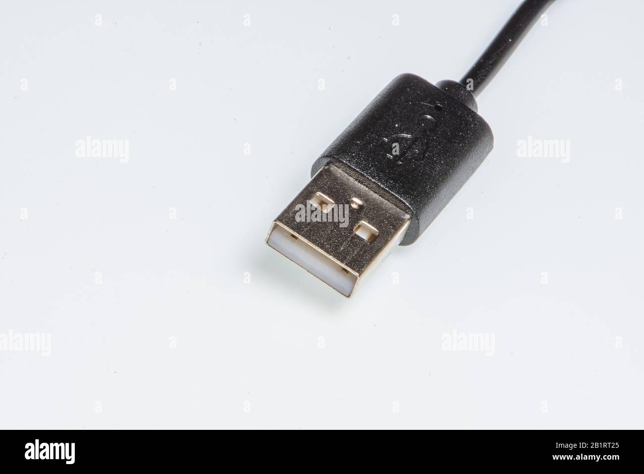 detail of a standard black usb connector on a white background Stock ...