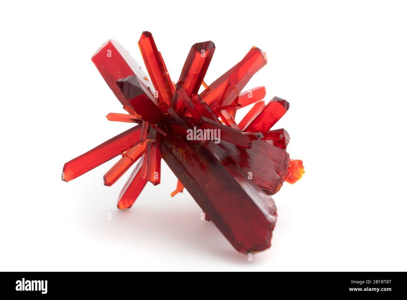 Red crystal of natural origin. Natural geological material for use in ...