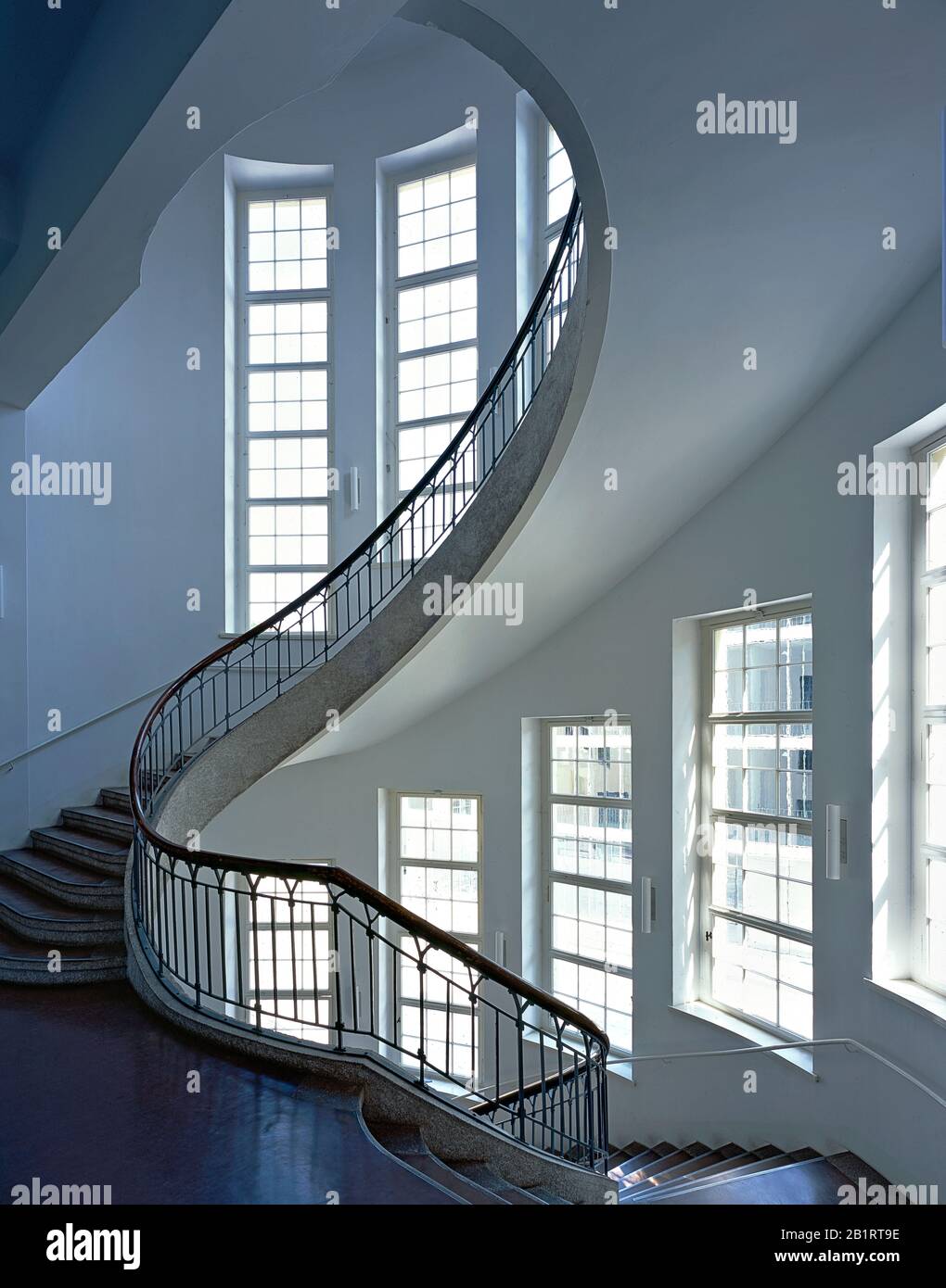 Stairwell of the Bauhaus University Weimar, main staircase, Thuringia ...
