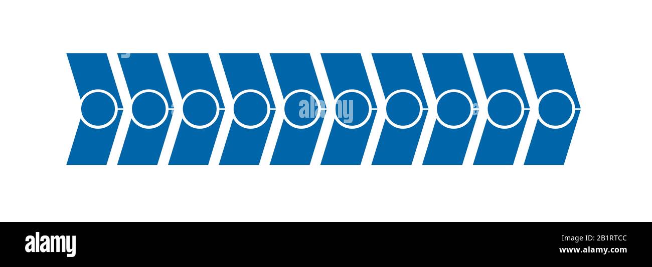 Horizontal arrows. Universal Template infographic. Monochrome. Blue. 10 ...