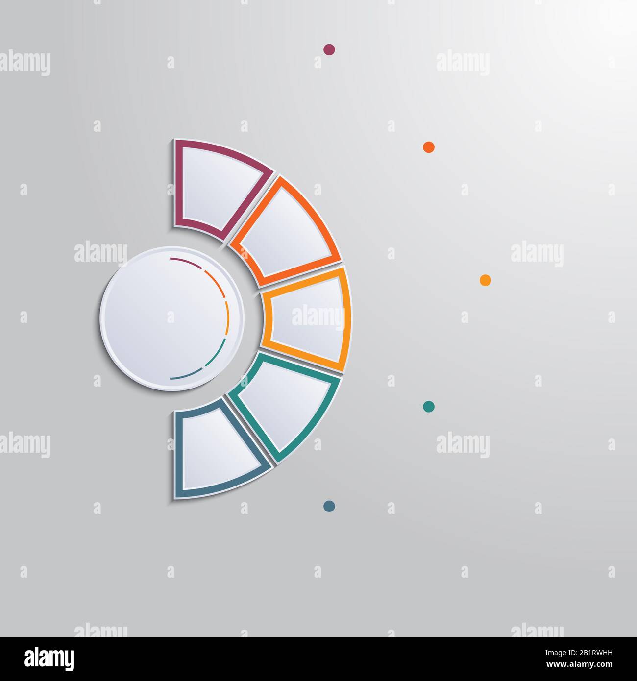 Template infographics with 5 text area positions. diagram with multi ...