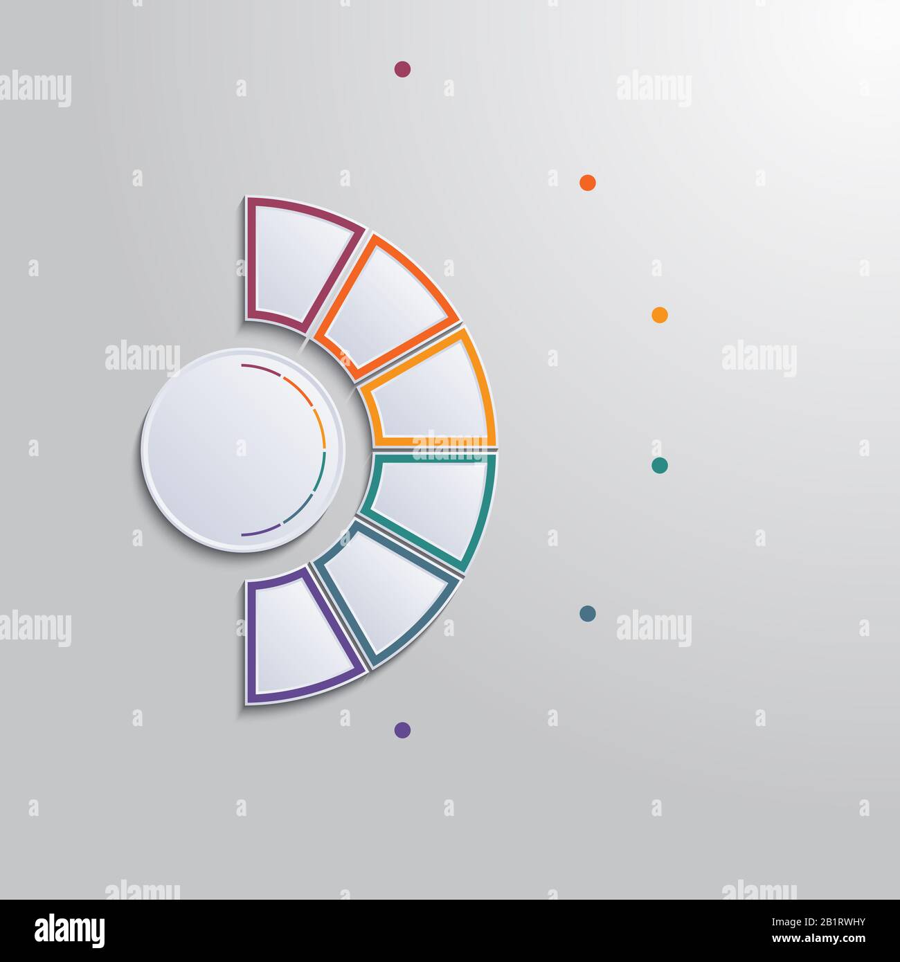 Template infographics with 6 text area positions. diagram with multi ...