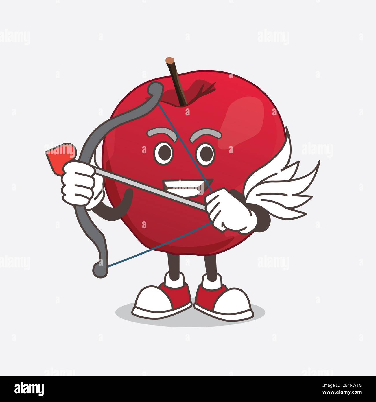 Apple cartoon mascot character Cupid with arrow and wings Stock Photo ...