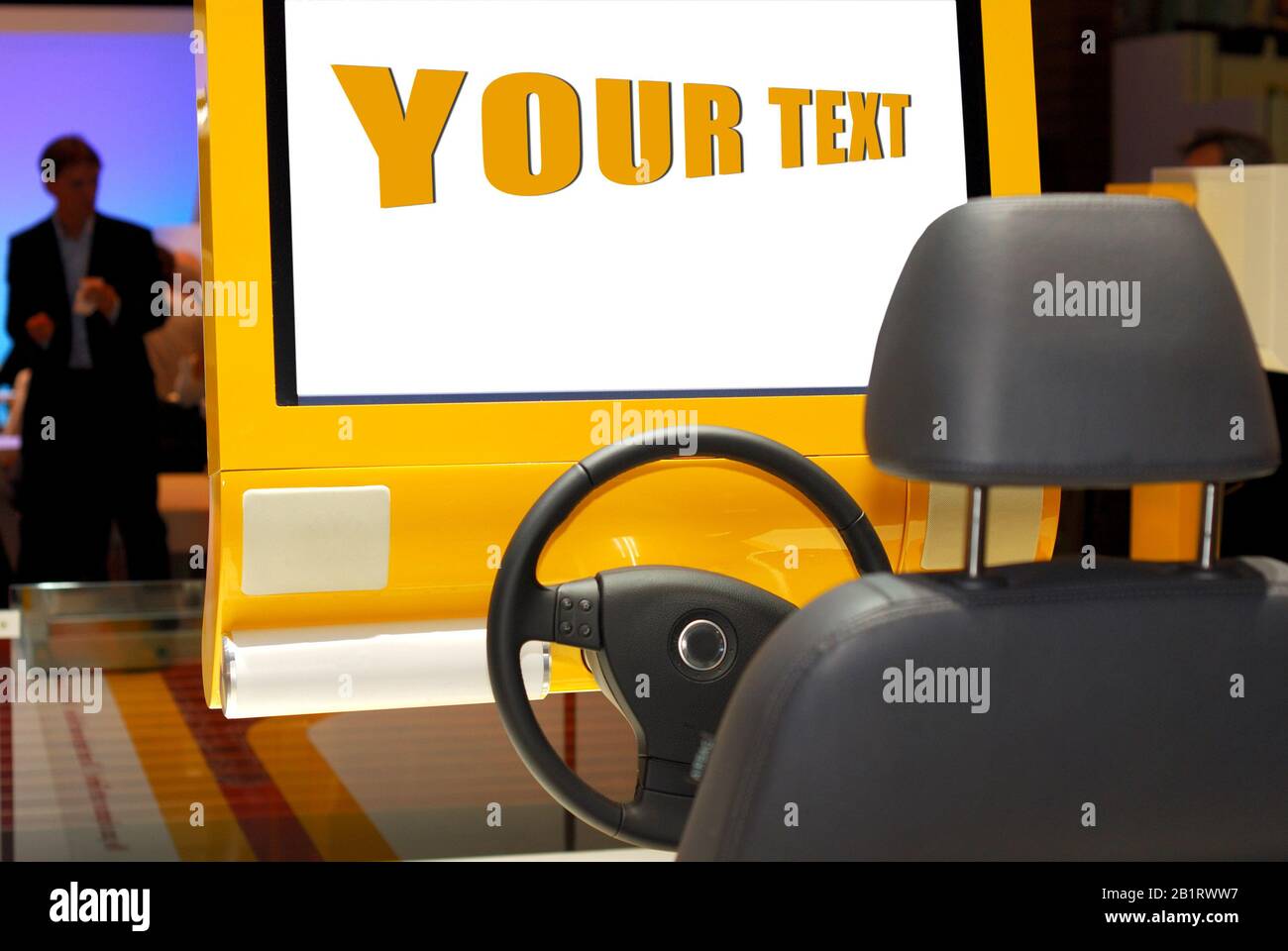 Car driving simulator with big LCD screen Stock Photo - Alamy