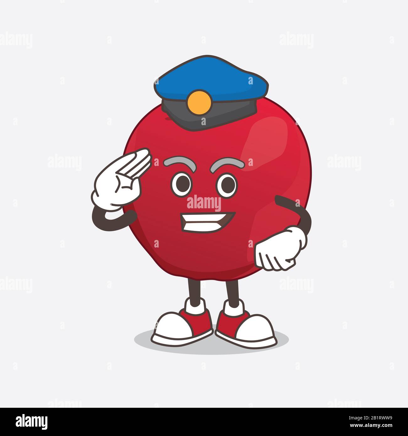 Apple cartoon mascot character working as a Police officer Stock Photo ...