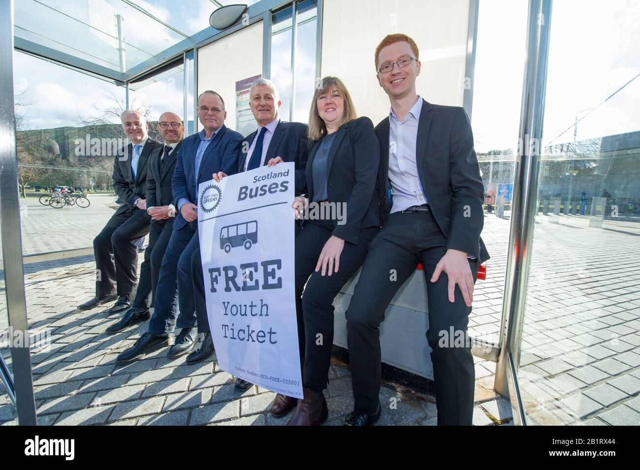 Edinburgh, UK. 27 February 2020. Pictured: L-R) Mark Ruskell MSP ...