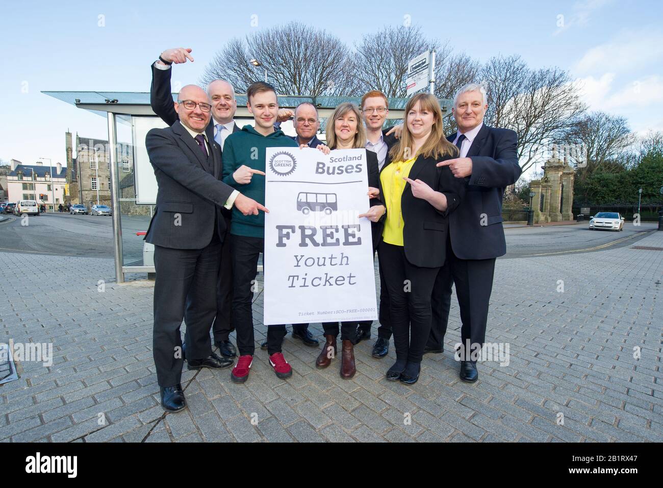 Edinburgh, UK. 27 February 2020. Pictured: L-R) Mark Ruskell MSP ...