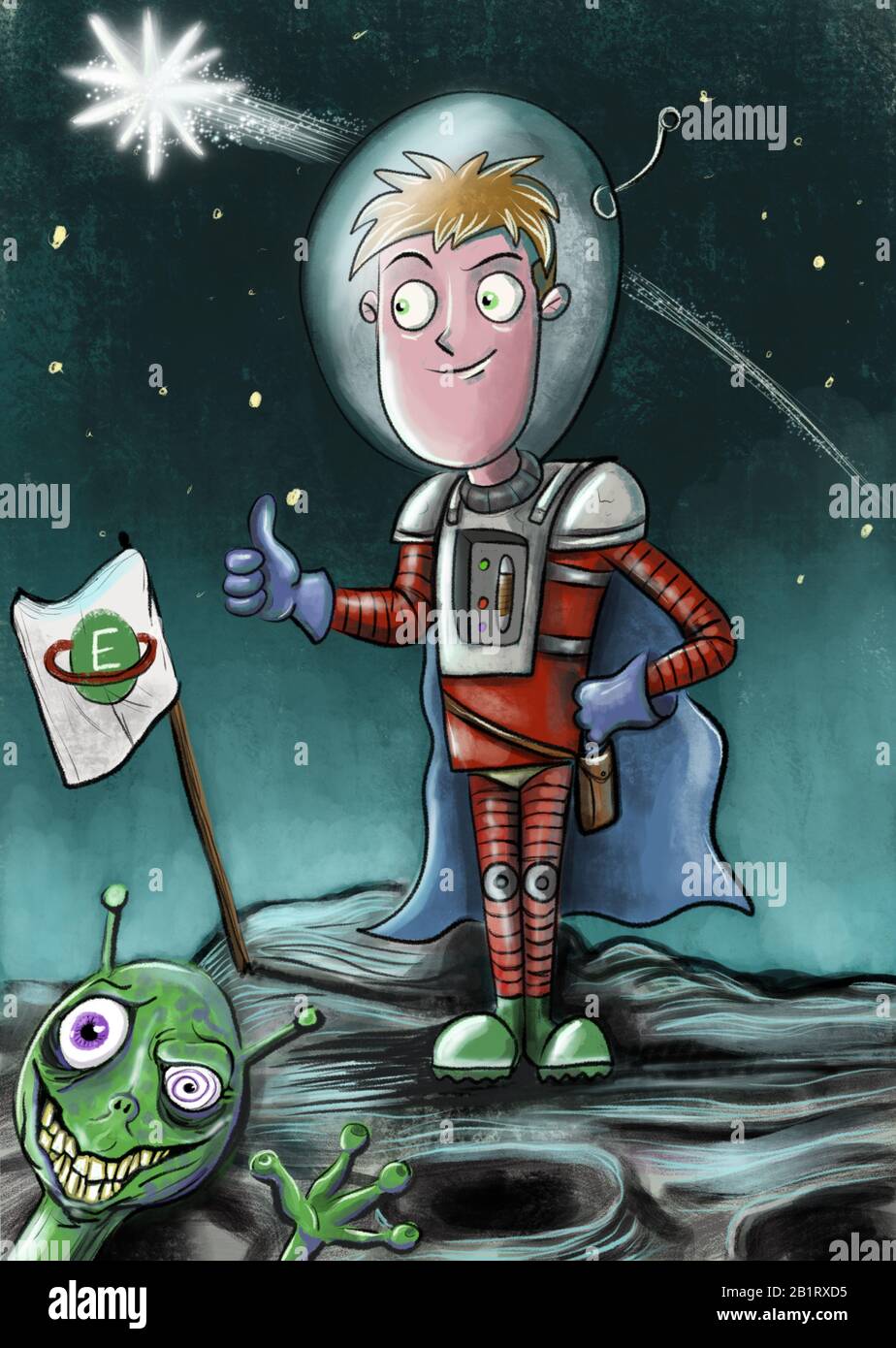 space alien illustration Stock Photo - Alamy