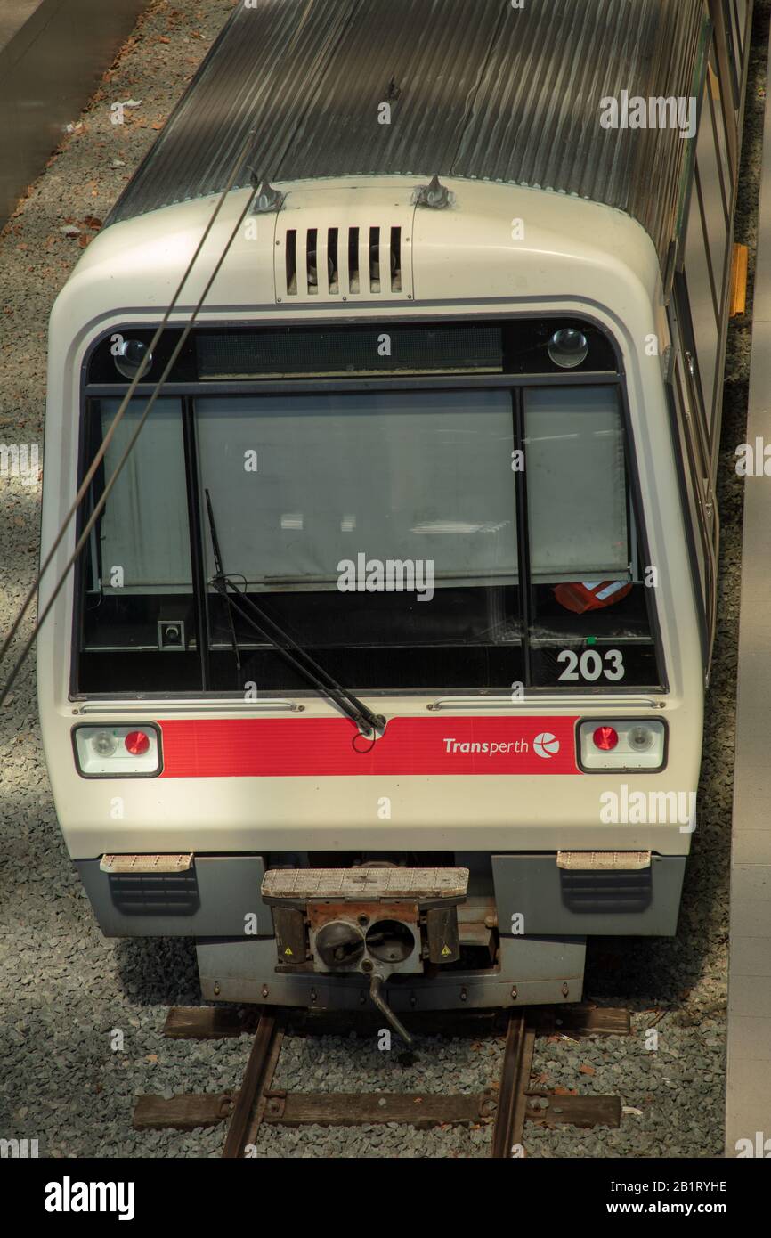 Transperth railway station seen in Perth, Western Australia Stock Photo ...