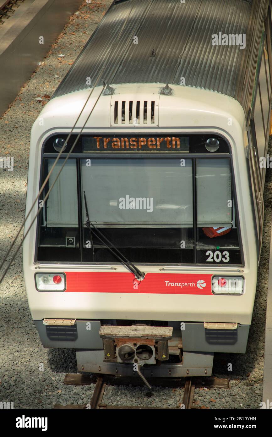 Transperth railway station seen in Perth, Western Australia Stock Photo ...