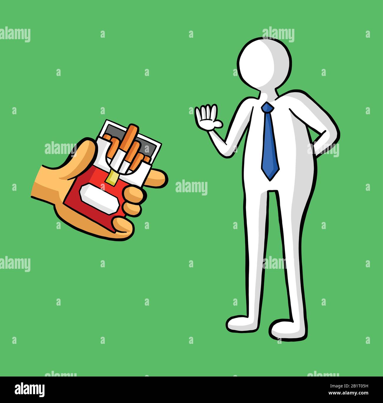 The man offers cigarettes and the businessman refuses vector ...