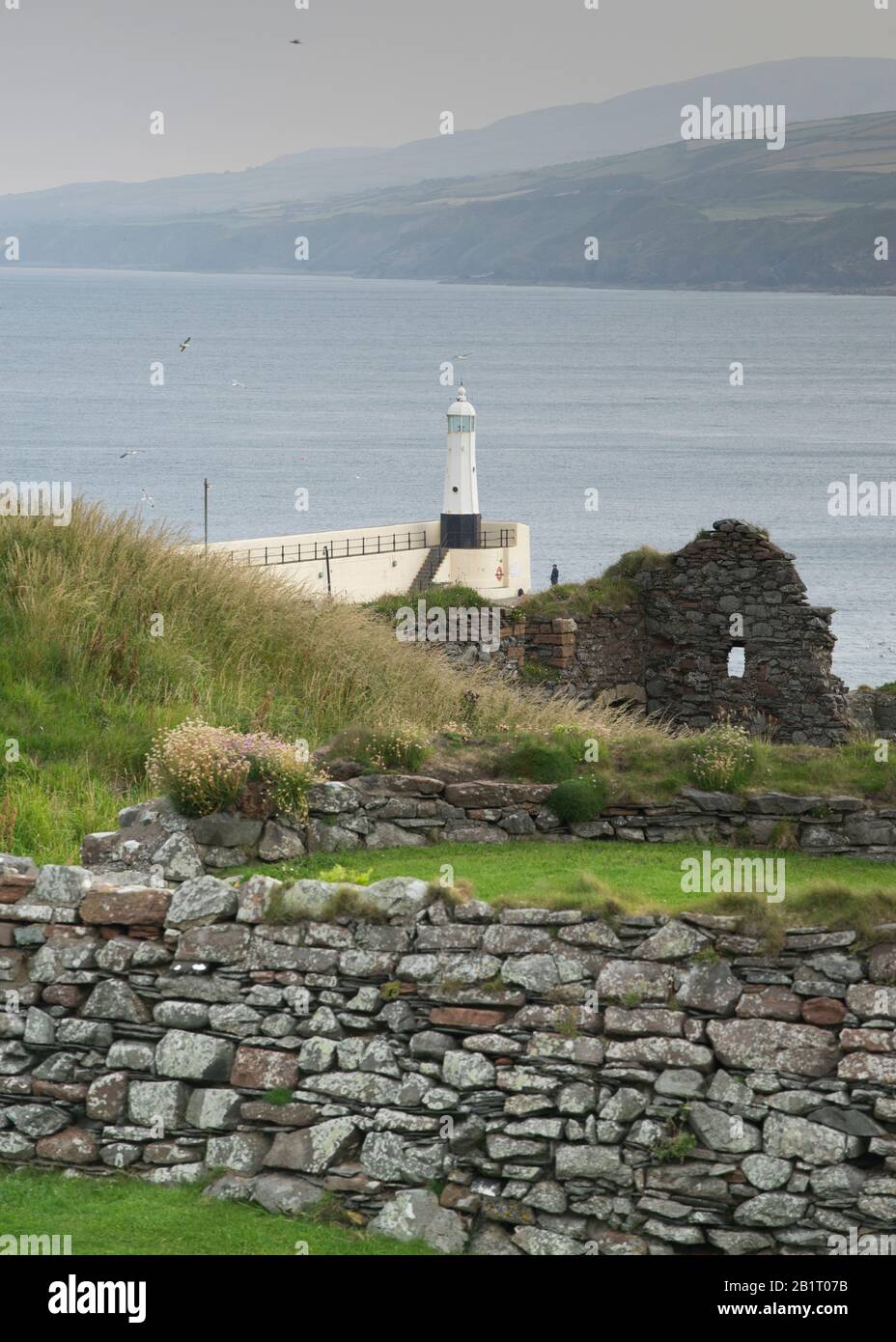 Lighthouse or harbour beacon on the Isle of Man, Irish Sea, UK Stock ...