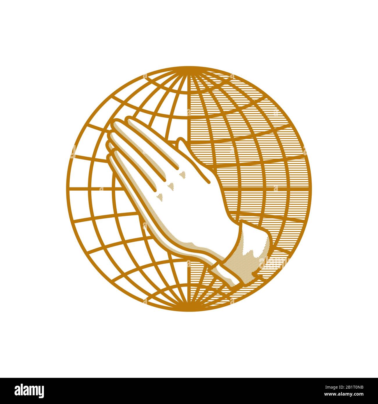 Church logo. Christian symbols. Hands folded in prayer against the ...