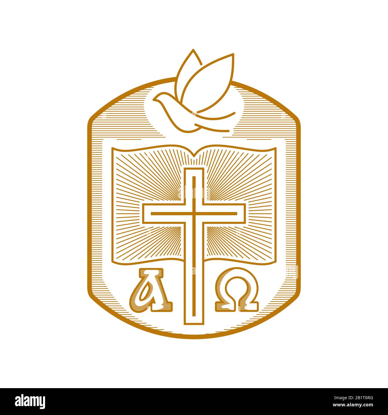 Church logo christian symbols open Cut Out Stock Images & Pictures - Alamy