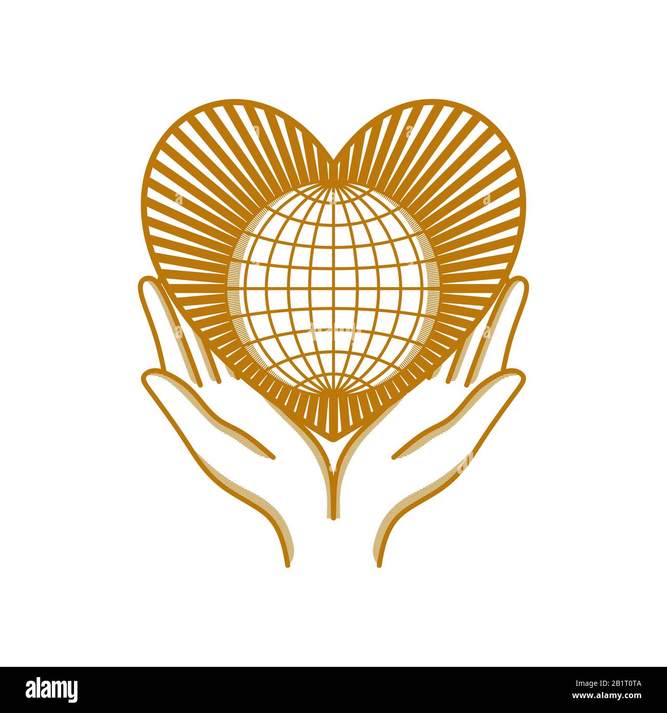 Church logo. Christian symbols. Hands turned to the world beloved of ...