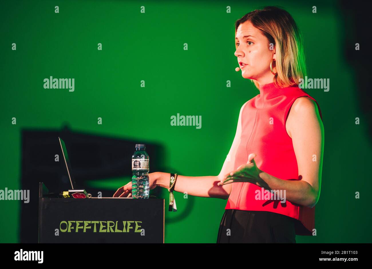 Alex Daly speaking at OFFF Festival 2019 on the Roots stage. Barcelona ...