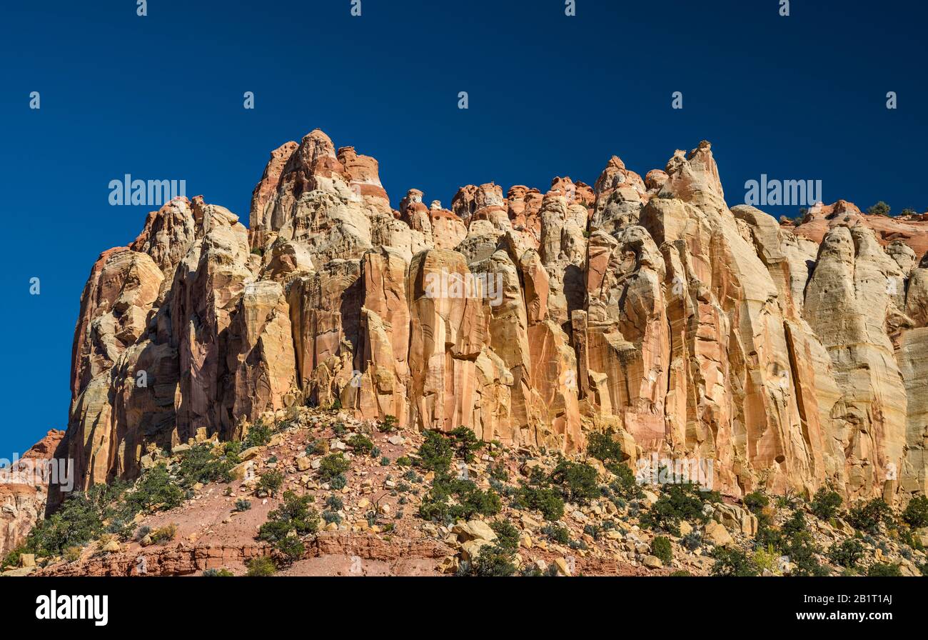Wingate Sandstone rocks in Long Canyon, Burr Trail Road, Grand ...