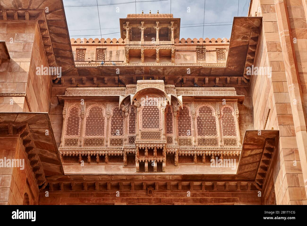 inner courtyard inside Junagarh Fort, Bikaner, Rajasthan, India Stock ...