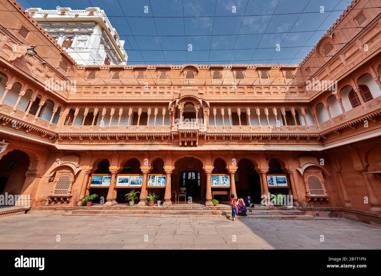 inner courtyard inside Junagarh Fort, Bikaner, Rajasthan, India Stock ...