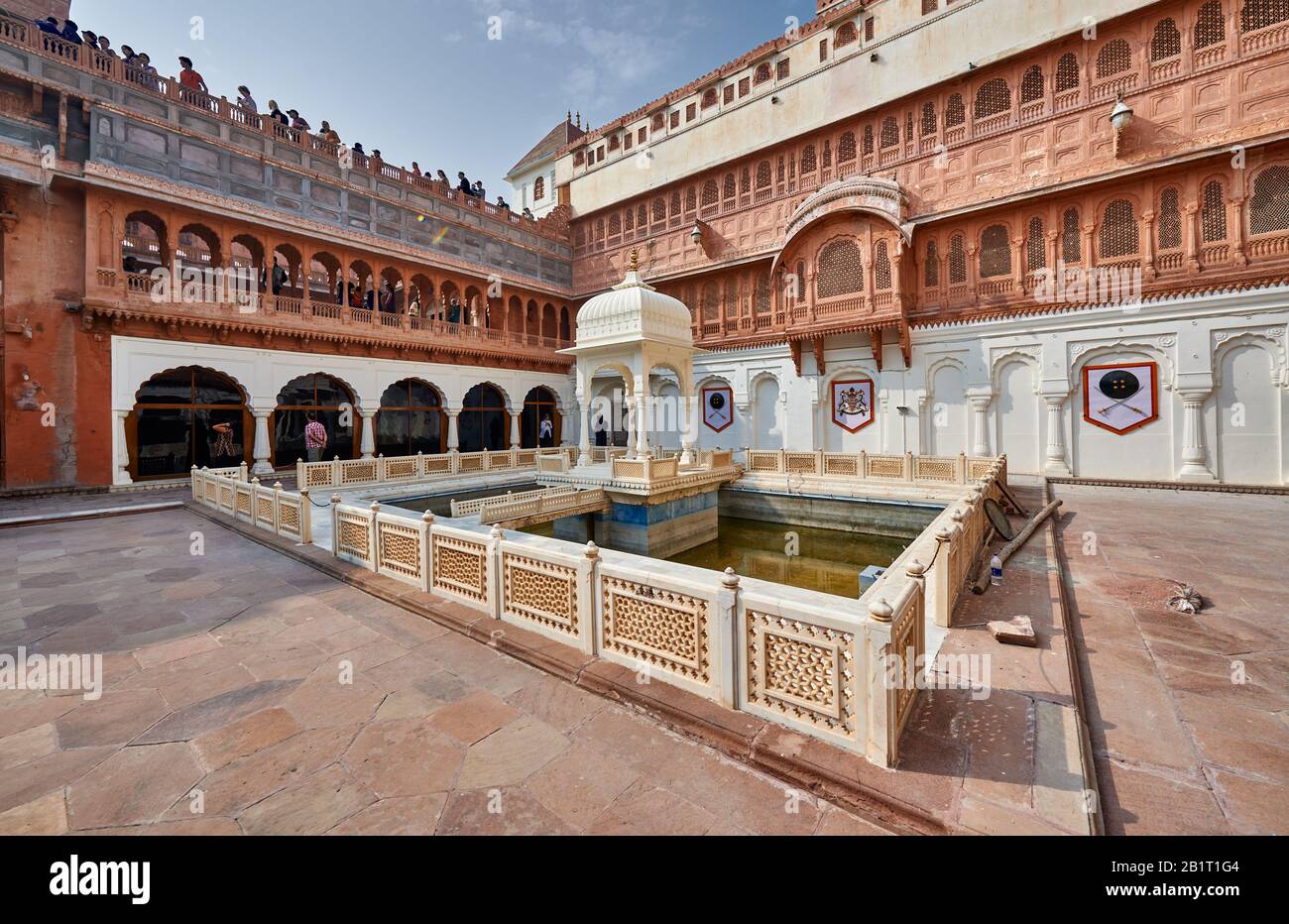 inner courtyard inside Junagarh Fort, Bikaner, Rajasthan, India Stock ...